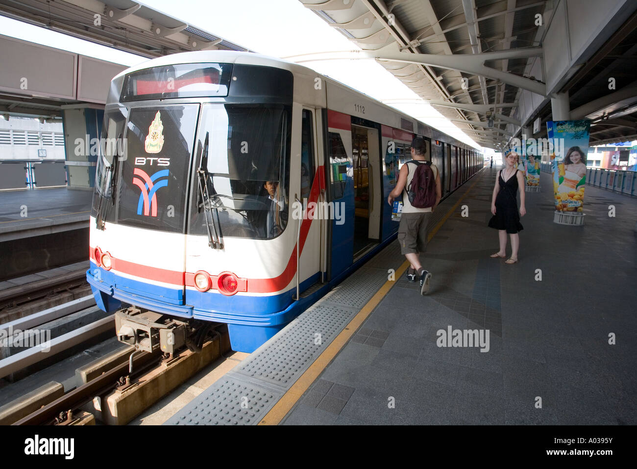 Skytrain at Siam Square station. Bangkok Thailand Stock Photo - Alamy