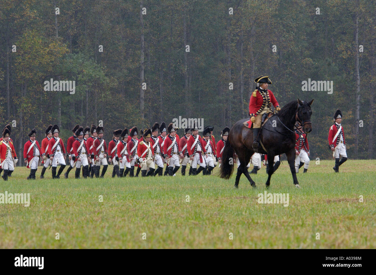 British army on the field in a reenactment of the surrender at Yorktown ...