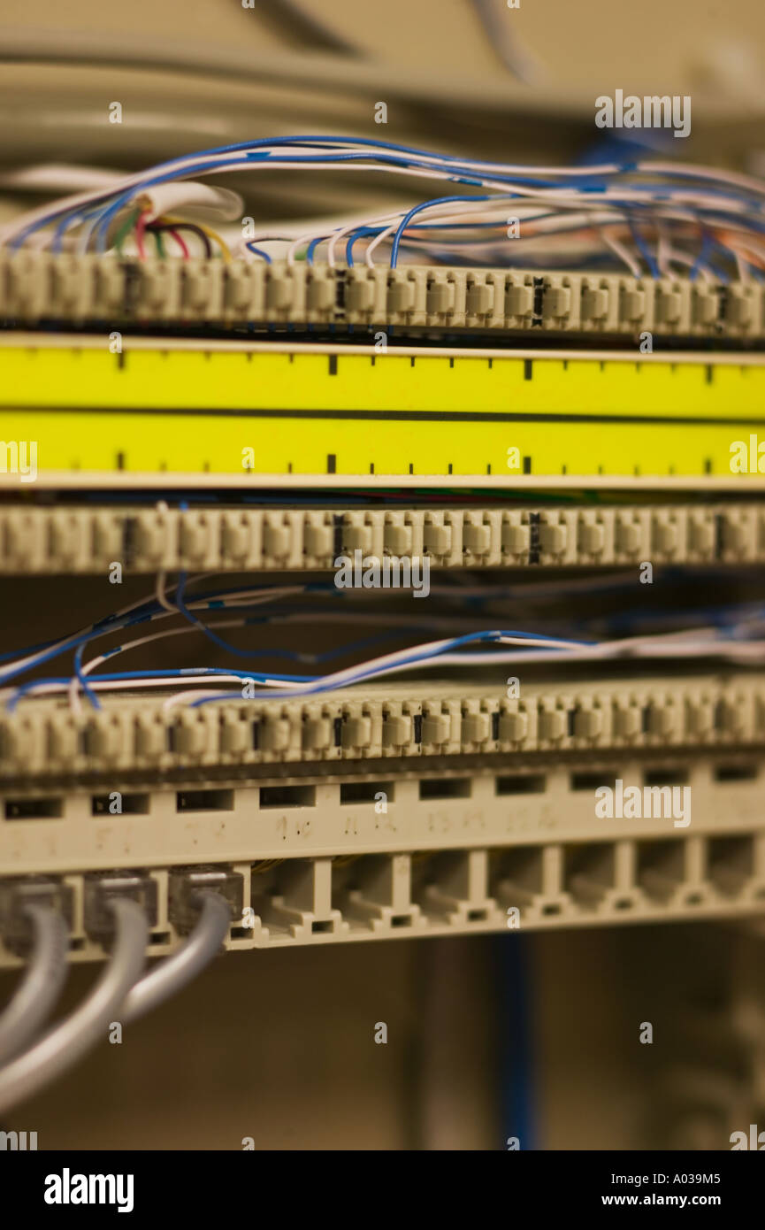 Highspeed internet fanout for office Stock Photo - Alamy