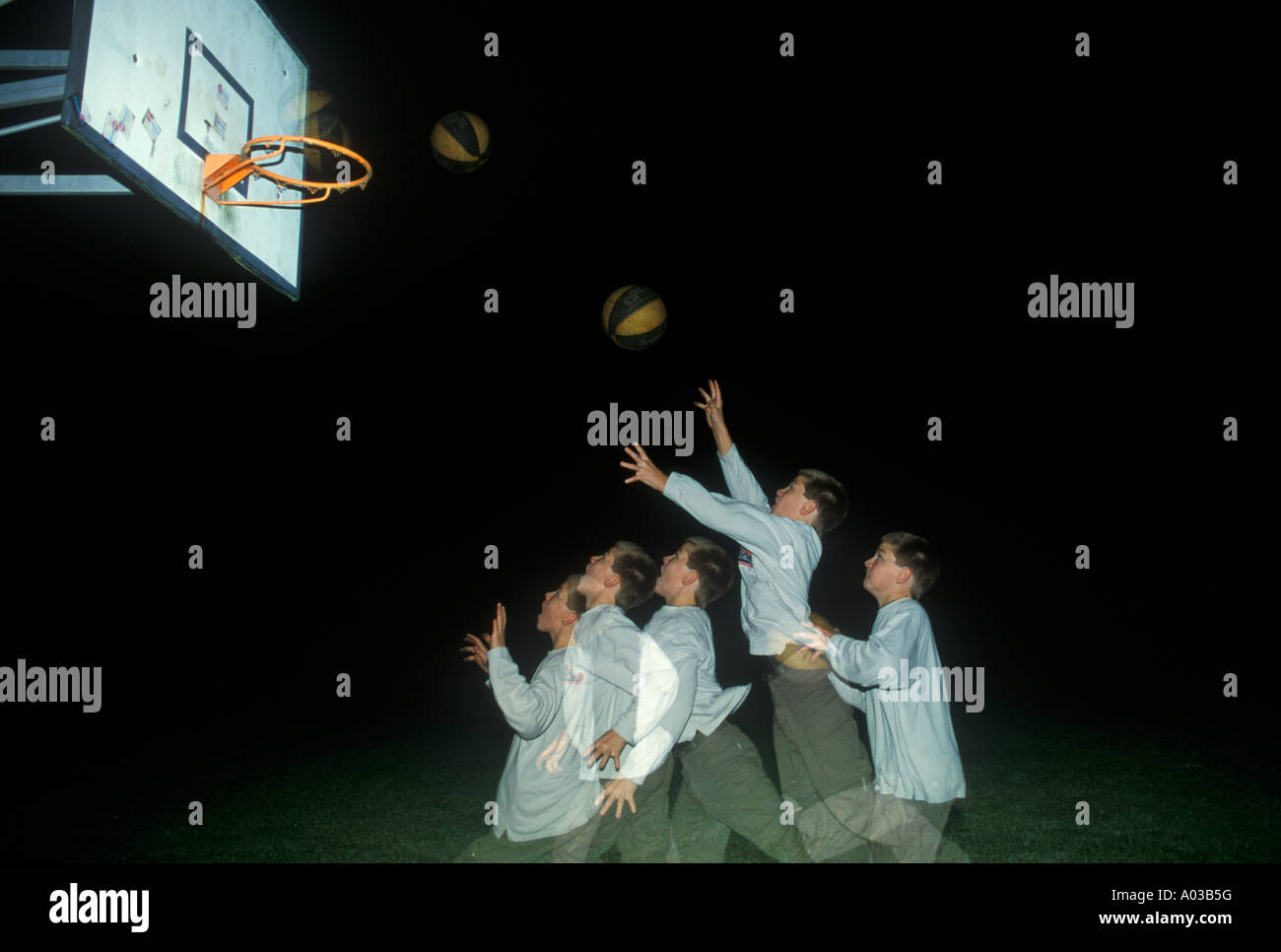 motion sequence of a boy playing basketball Stock Photo - Alamy