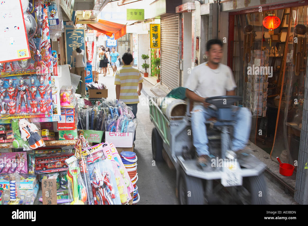Small Truck Passing Store, Lamma Island Stock Photo - Alamy