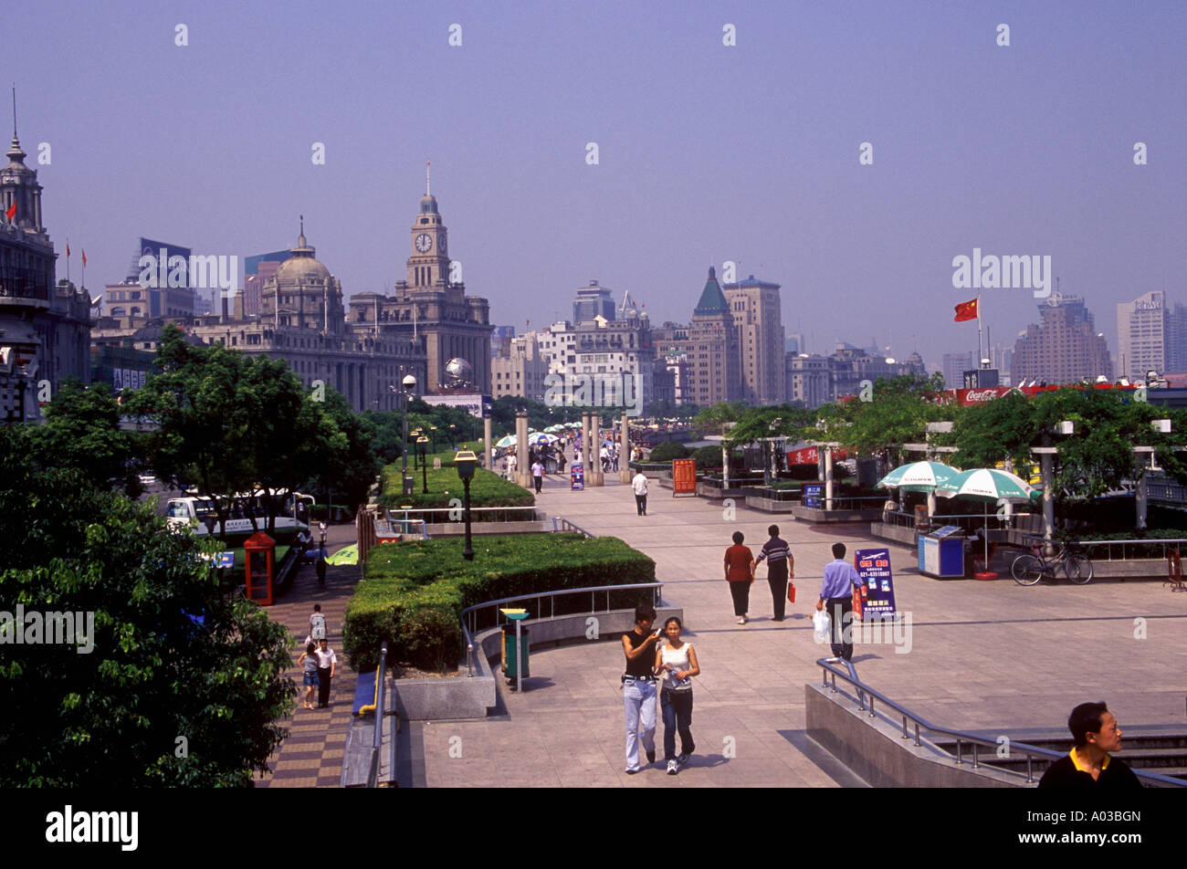 Shanghai, View of the Bund the famous waterfront beside the Huangpu ...