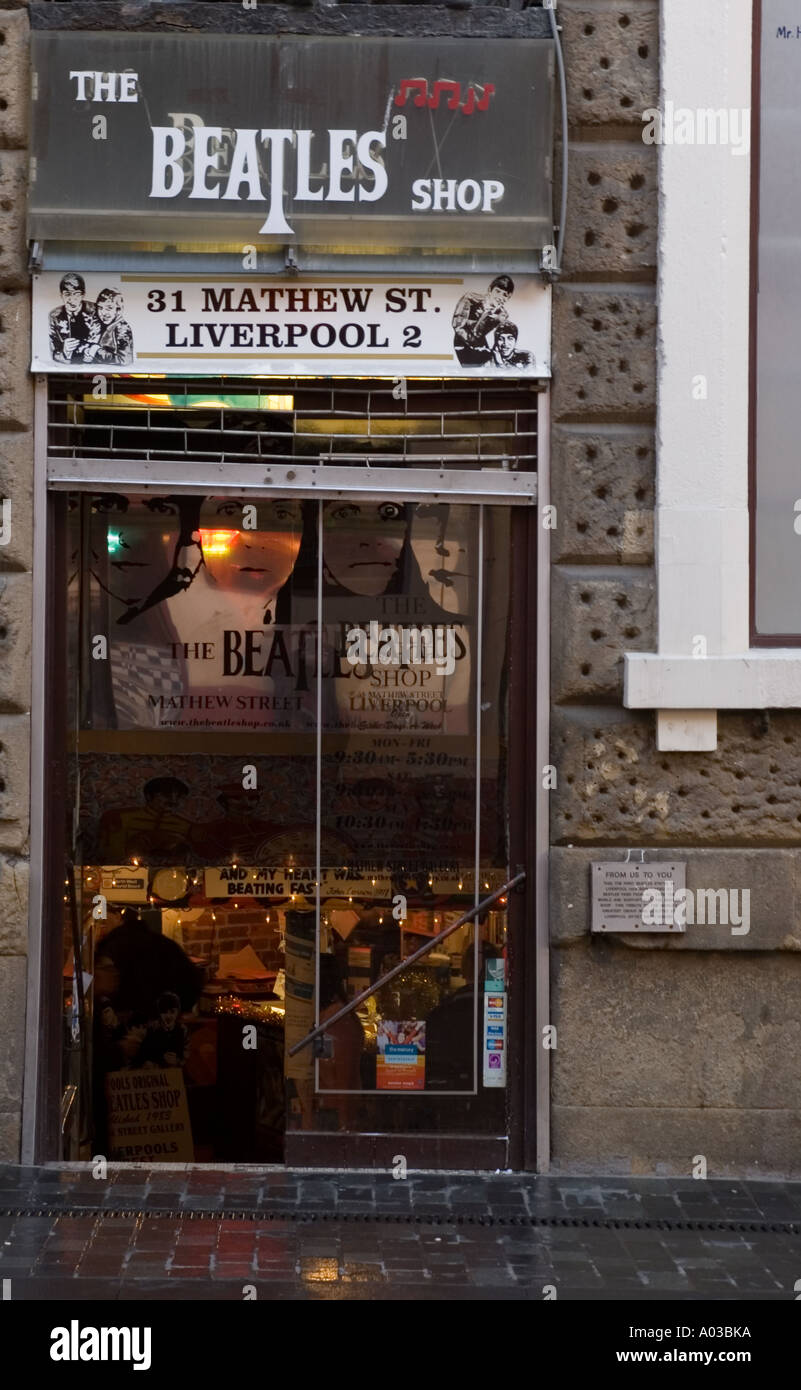The Beatles shop in Mathew Street Liverpool city centre Merseyside UK ...