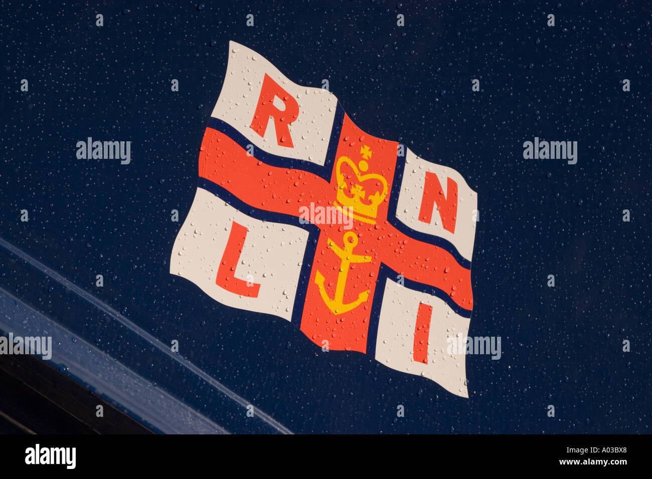 The RNLI Flag insgnia on Aldeburgh s lifeboat RNLB Freddie Cooper Stock ...