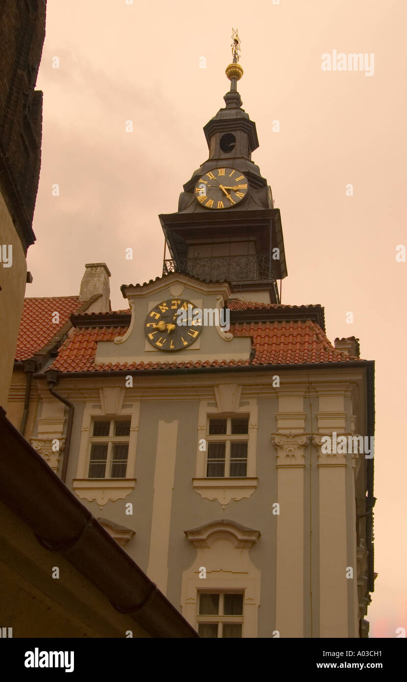 Clock Tower with Hebrew Clock, Prague Stock Photo - Alamy