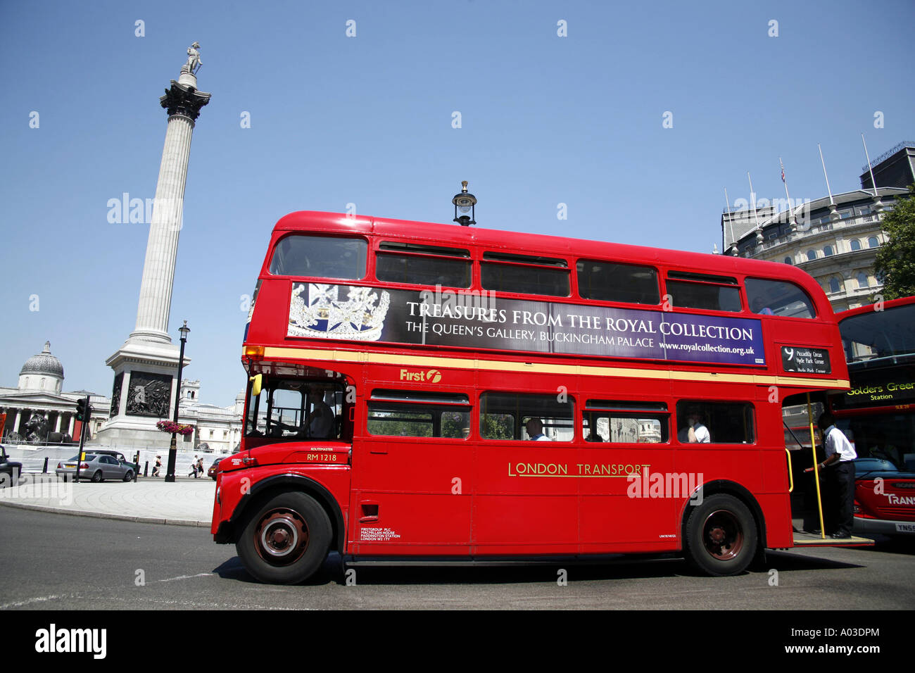 Red London Bus Trafalgar Square High Resolution Stock Photography and ...