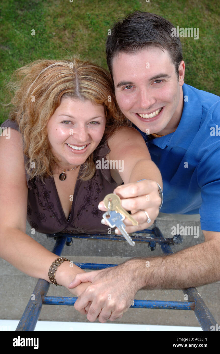 A YOUNG COUPLE ON THE PROPERTY LADDER UK Stock Photo - Alamy