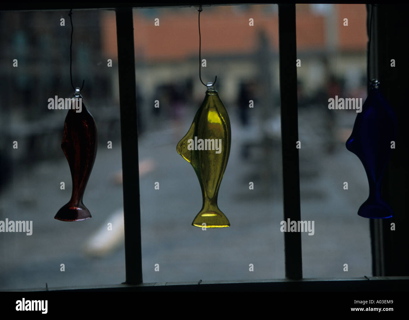 Handblown glass fish Sweden Gothenburg shop window travel Stock Photo ...