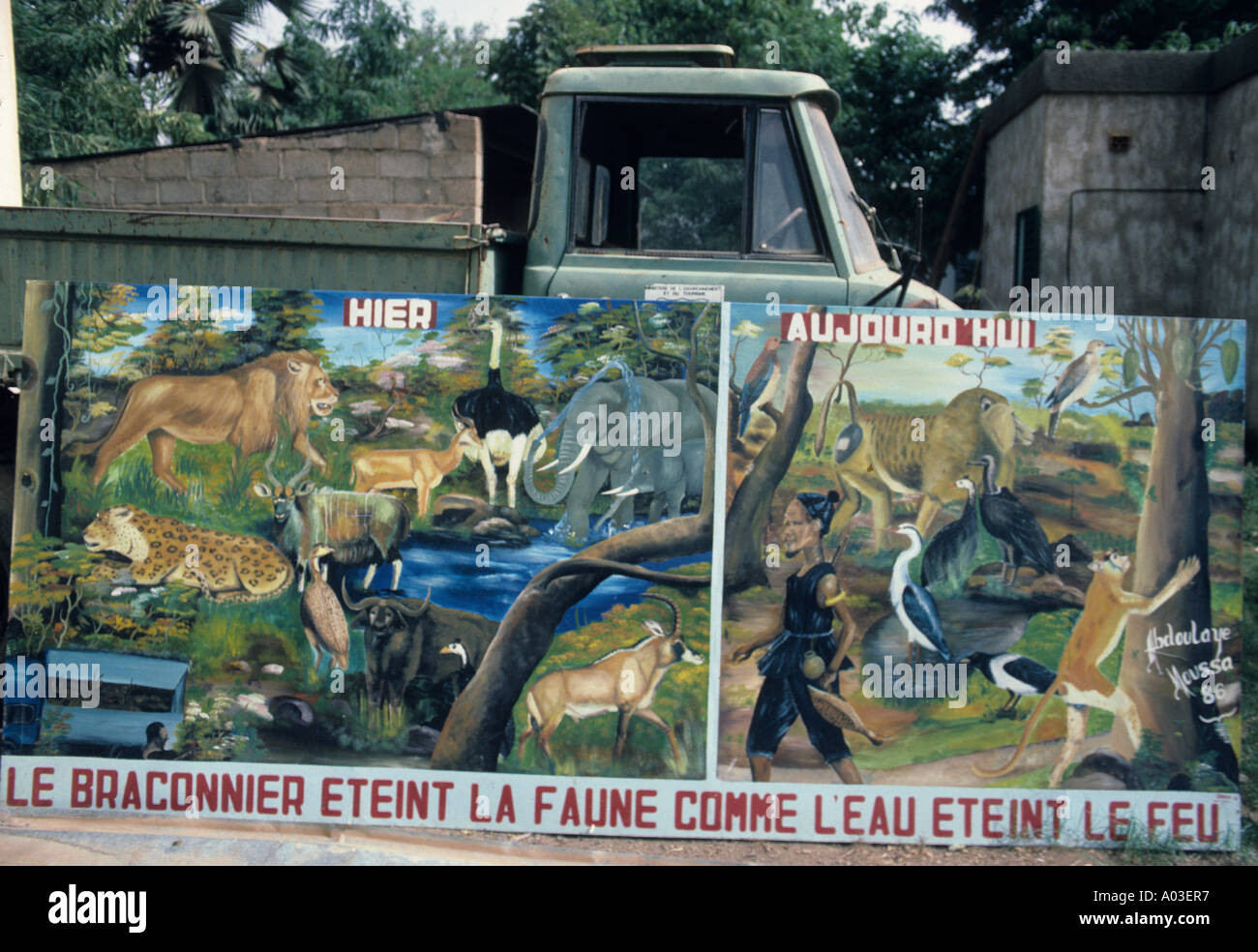 Anti poaching poster in Burkina Faso Stock Photo - Alamy