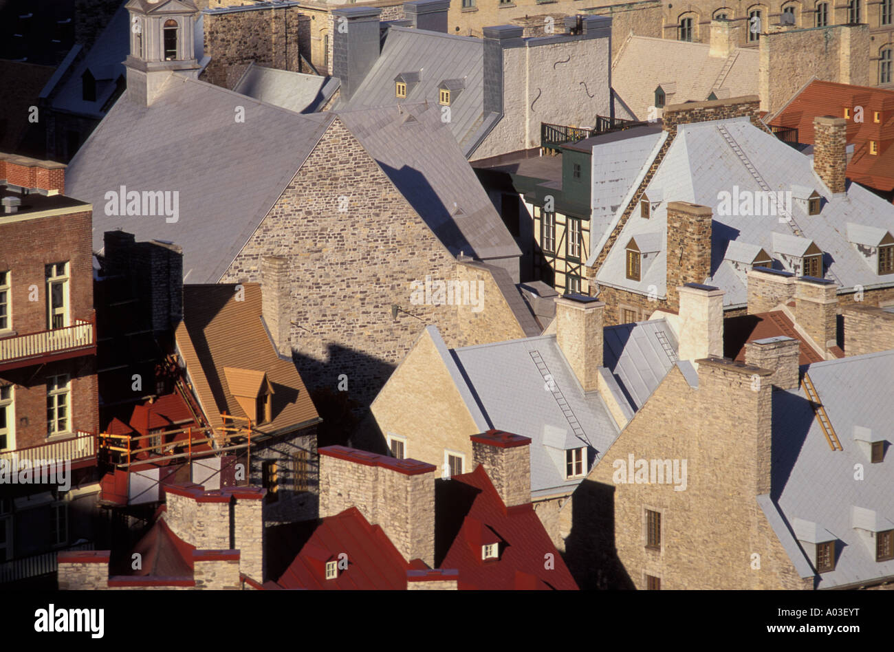 Stock image of french style rooftops of Old Quebec City Quebec Canada ...