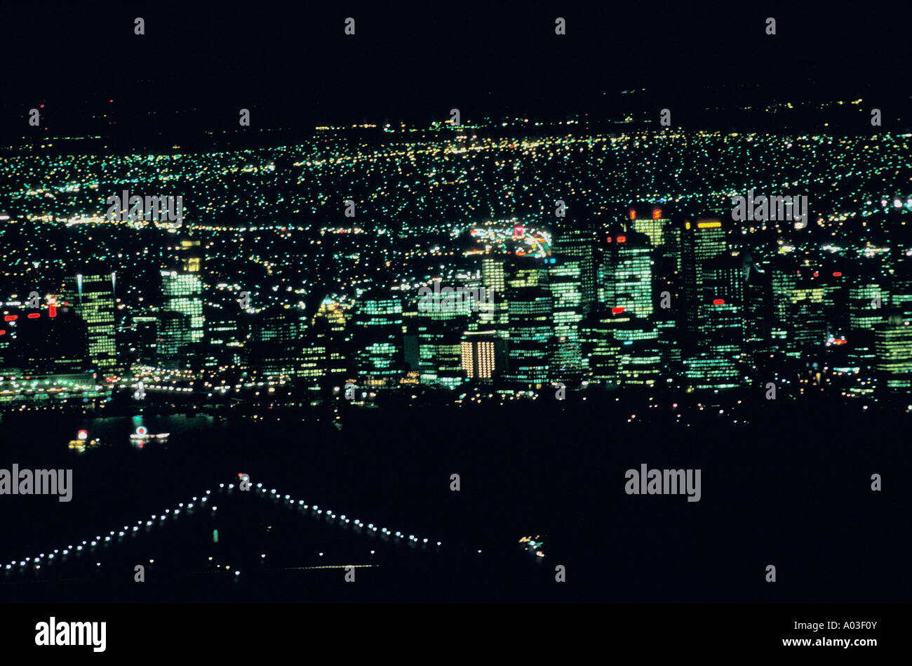 Stock image of Vancouver at night time from Mount Seymour Provincial ...