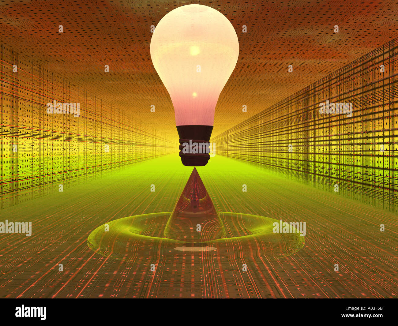 light bulb in futuristic hi tech scene Stock Photo - Alamy