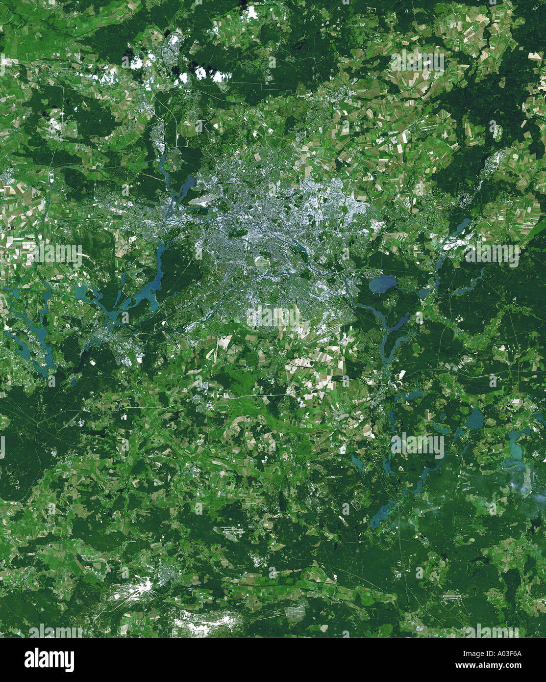 Satellite image of Berlin germany from space Stock Photo - Alamy