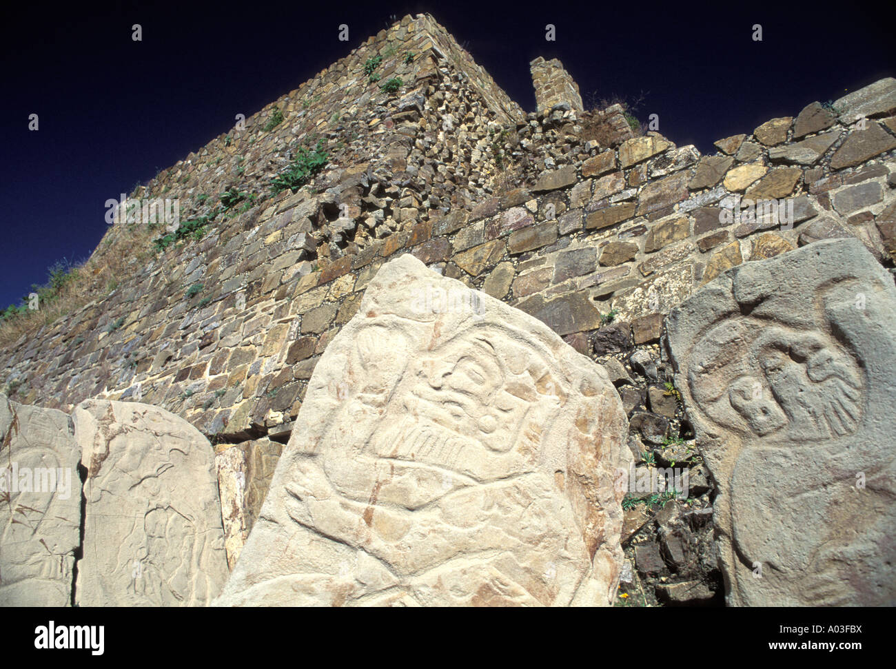 Stock image of the stone dancers at Monte Alban in Oaxaca Mexico Stock ...