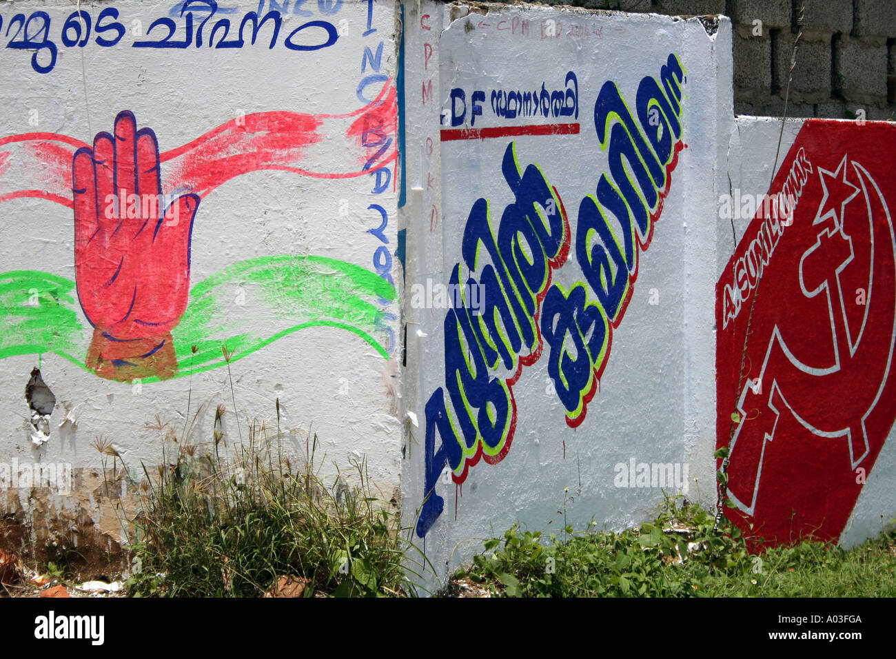 Trivandrum Kerala India Political Graffiti Stock Photo - Alamy