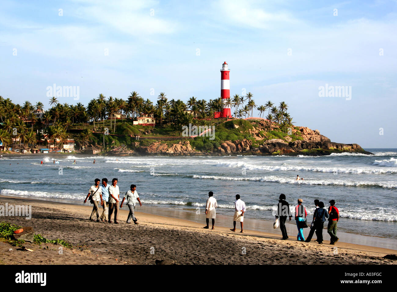 Kovalam lighthouse beach in Kerala India Stock Photo - Alamy