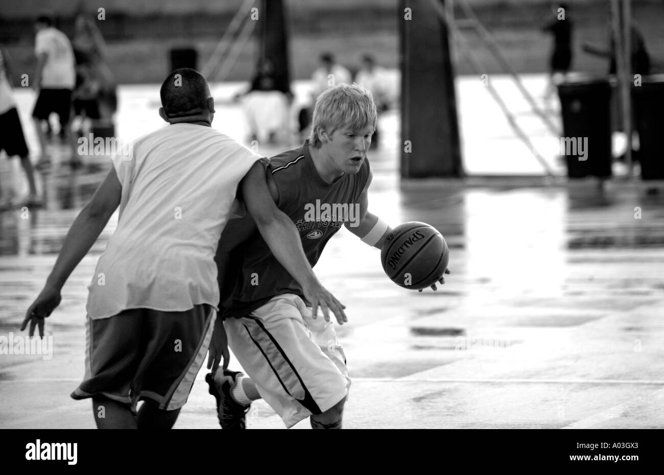 On court basketball Black and White Stock Photos & Images - Alamy