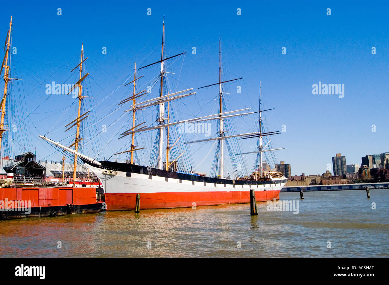 New York City New York South Street Seaport Wavertree historic ship ...