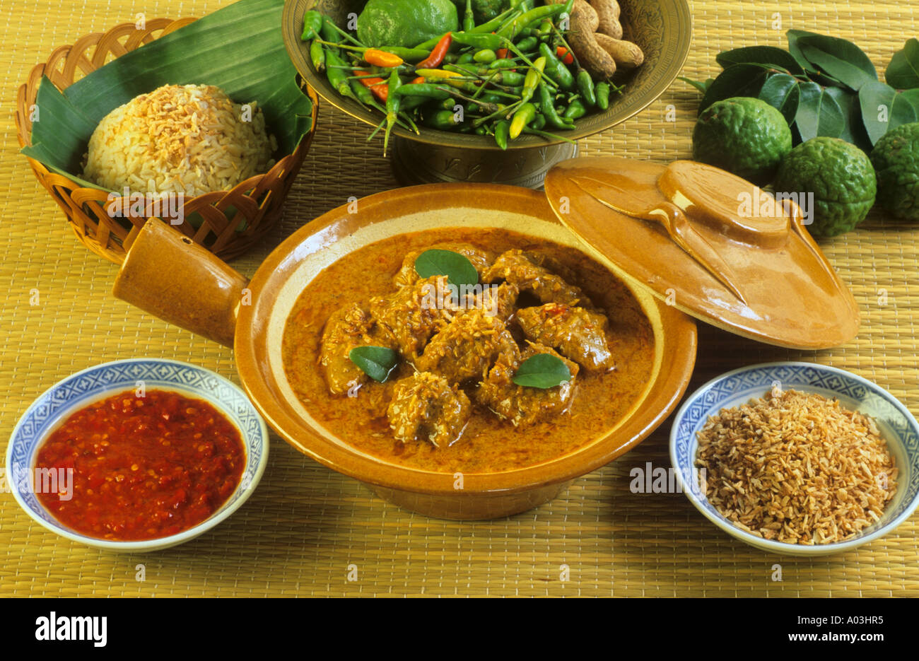 Beef Rendang Indonesia food Stock Photo - Alamy