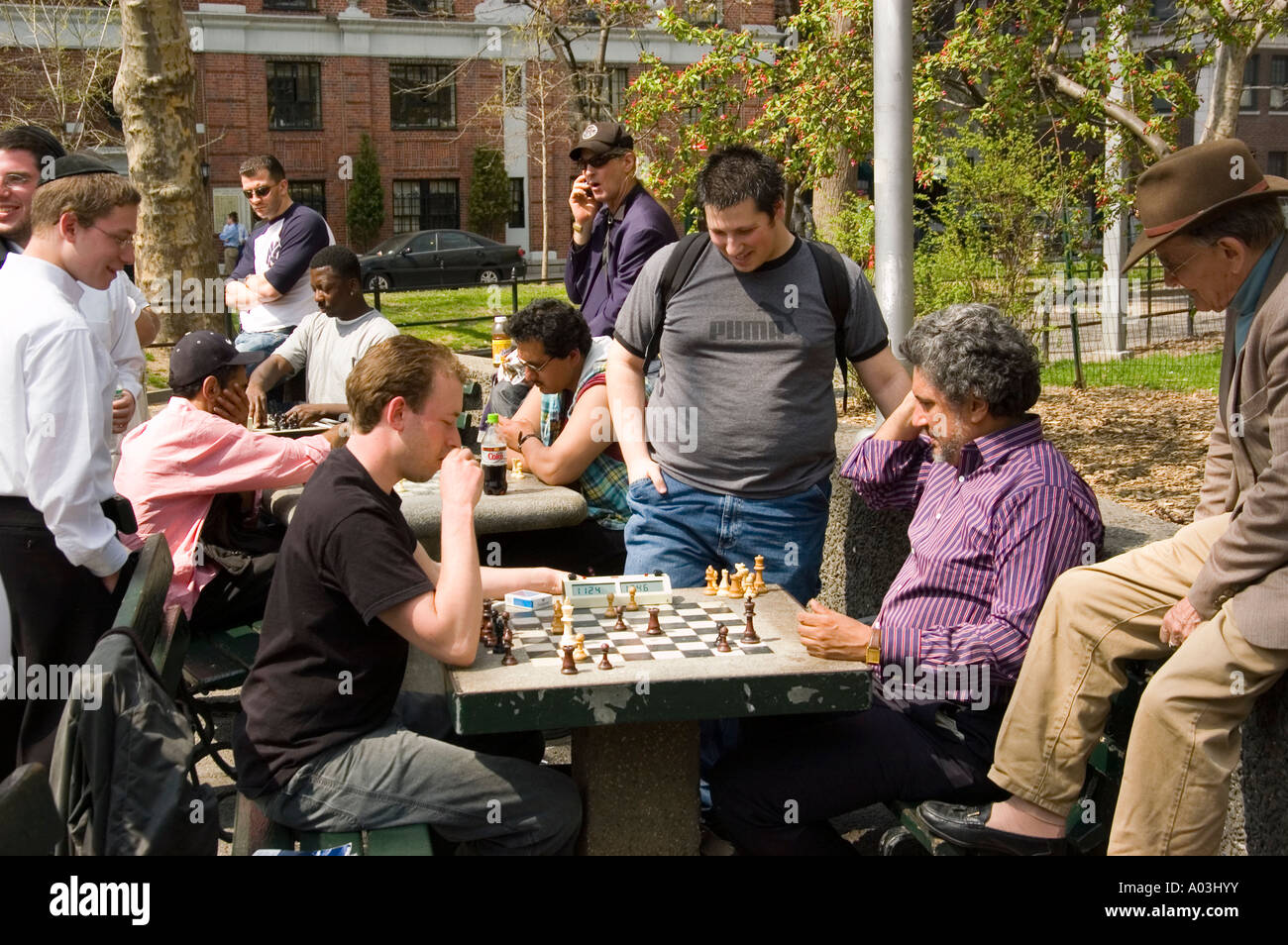 New york city washington park chess hi-res stock photography and images ...