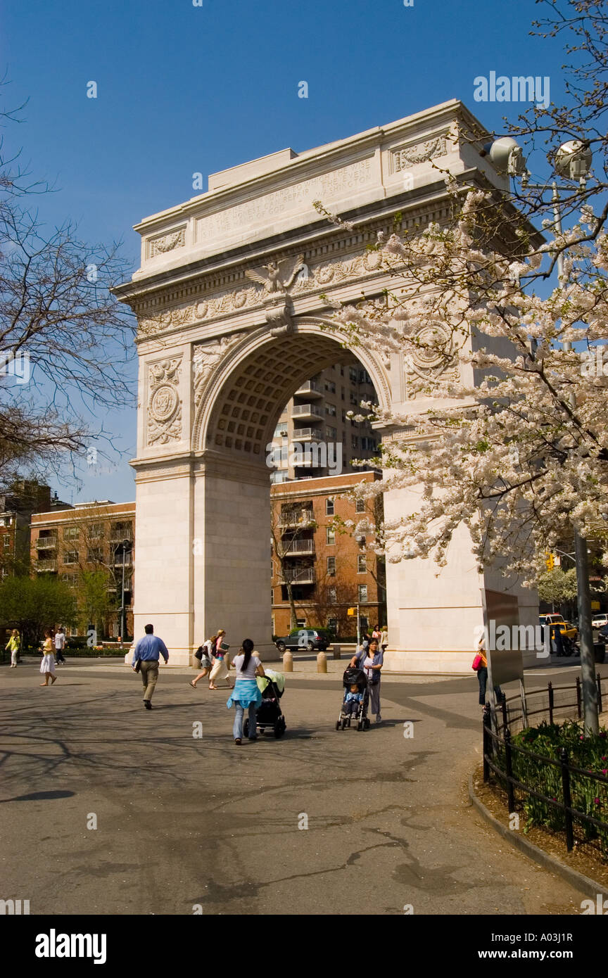 New York City New York Arch near Washington Square in Greenwich Village ...