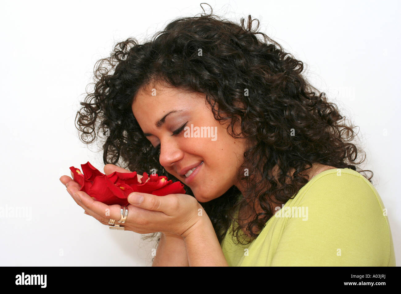 Lady smelling plants hi-res stock photography and images - Alamy
