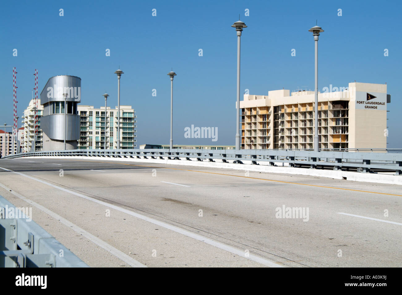 Memorial causeway modern bridge spans the Intracoastal Waterway Fort ...