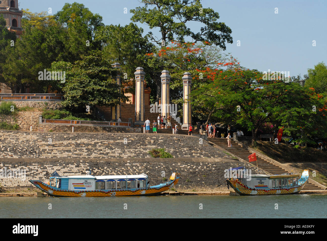 Thien Mu Pagoda on The Perfume river city of Hué vietnam Stock Photo ...
