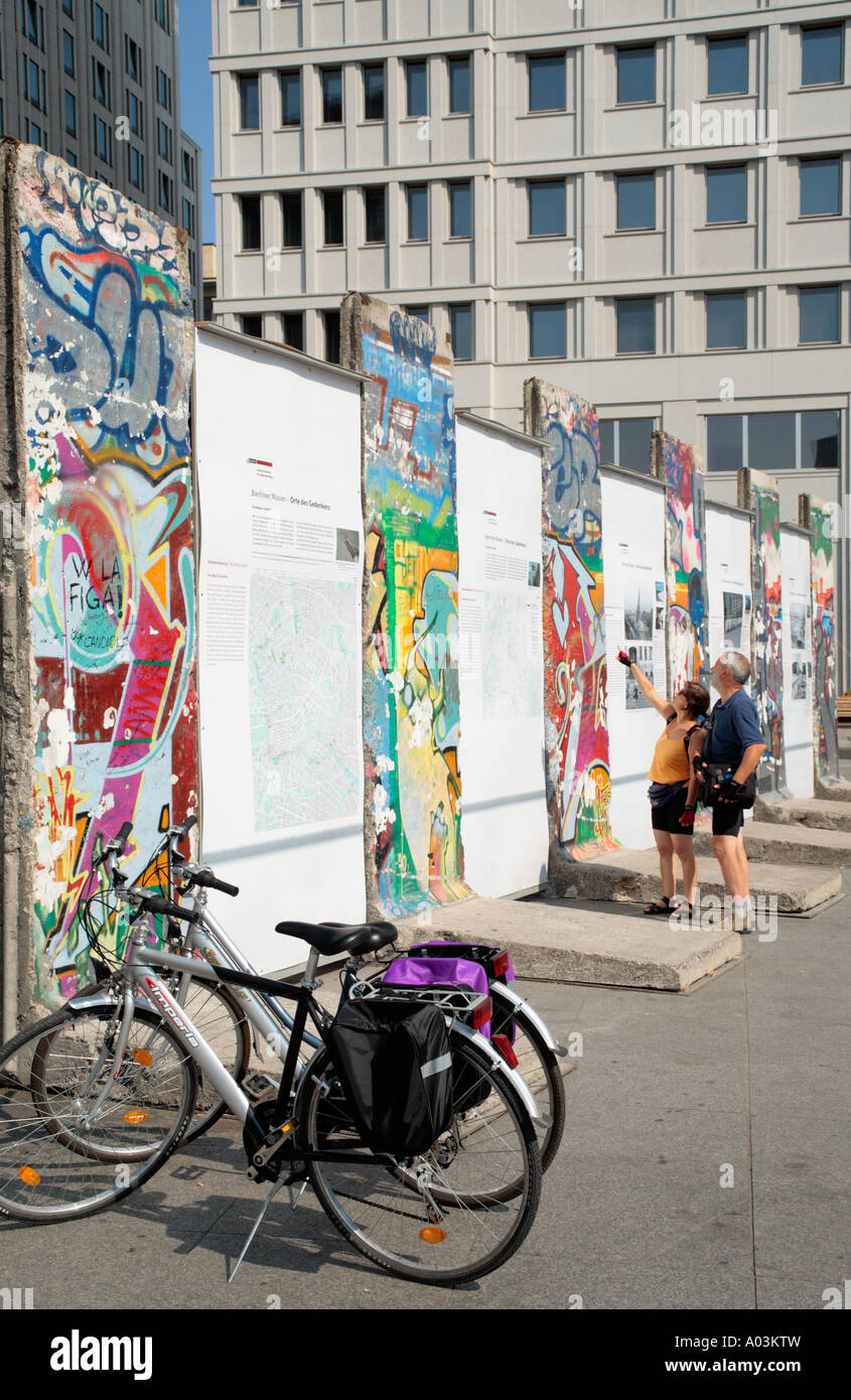 Berlin Wall remnants at Potsdamer Platz in Berlin in Germany Stock ...