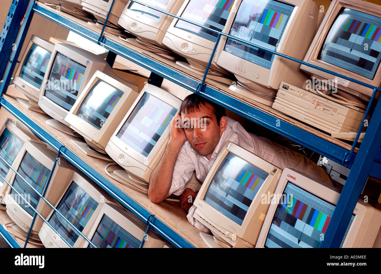 Green computers help save the environment Stock Photo - Alamy