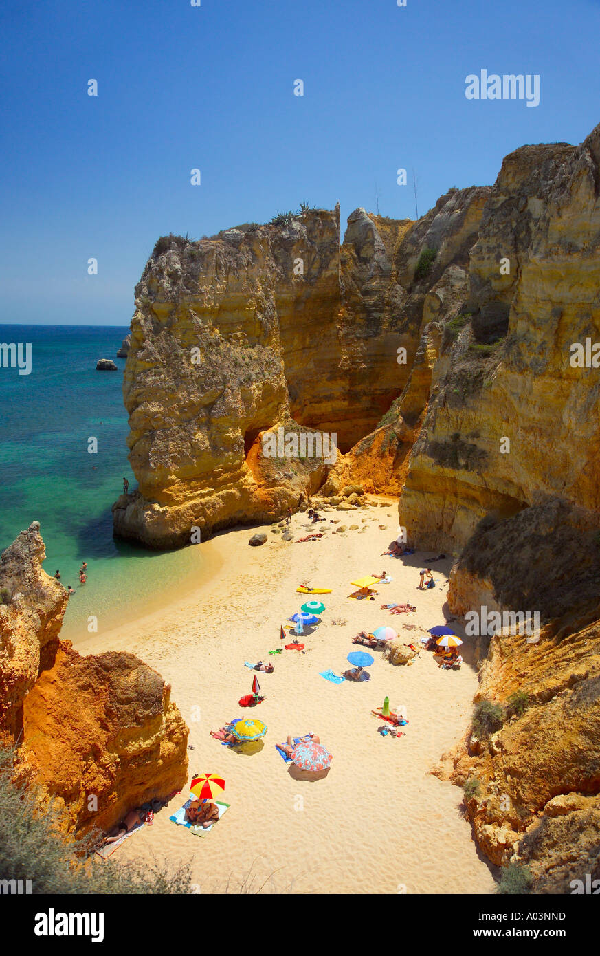 Praia da Dona Ana, (Dona Ana Beach), Lagos Algarve, Portugal Stock ...