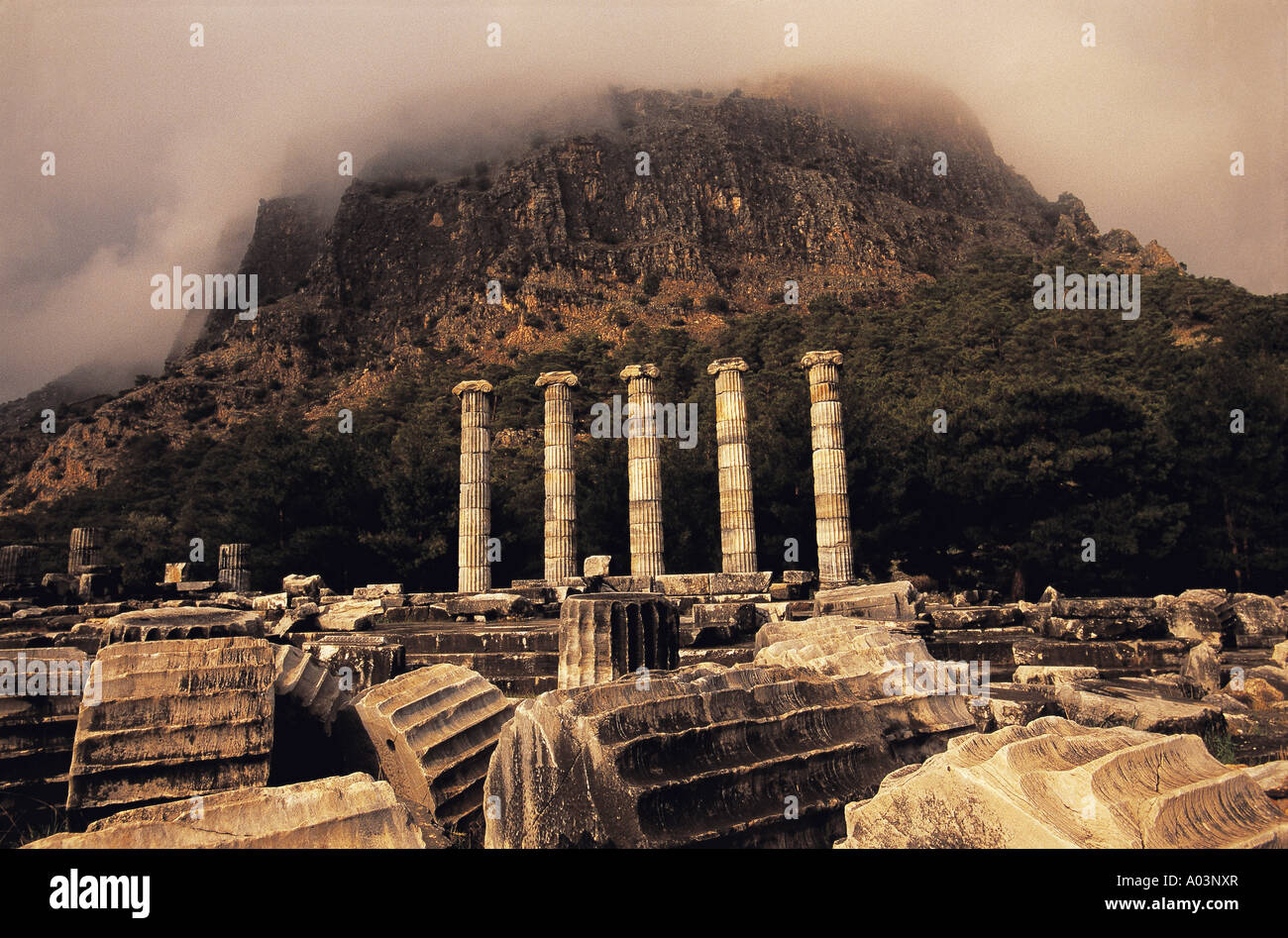 Athena Temple built by architect Pytheos, New Priene, Teloneia Turkey ...
