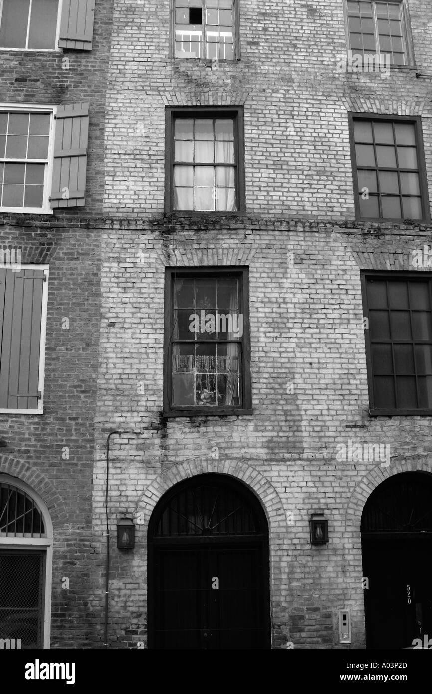 Run down brick building Black and White Stock Photos & Images - Alamy