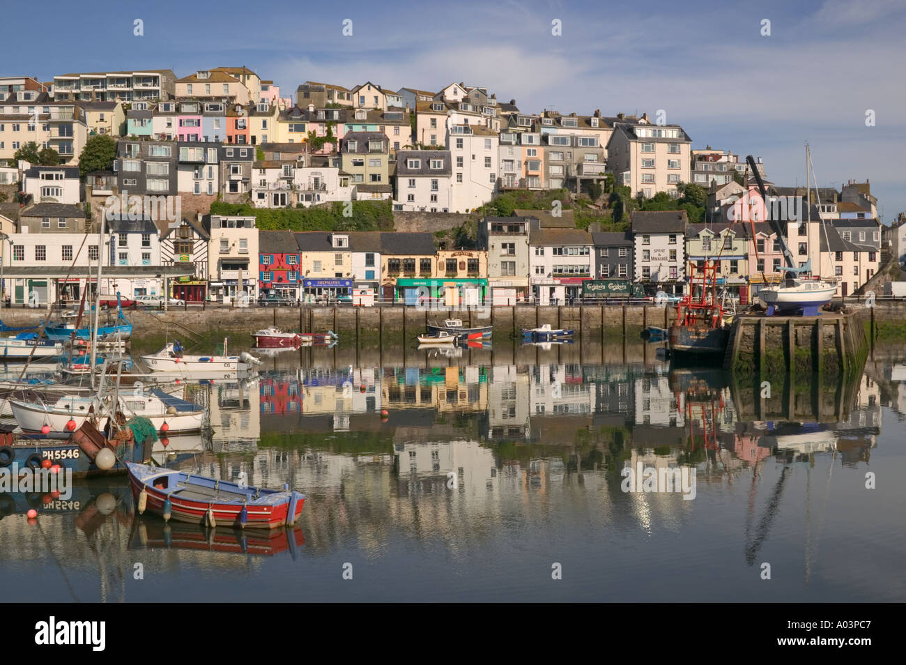 View across brixham harbour hi-res stock photography and images - Alamy