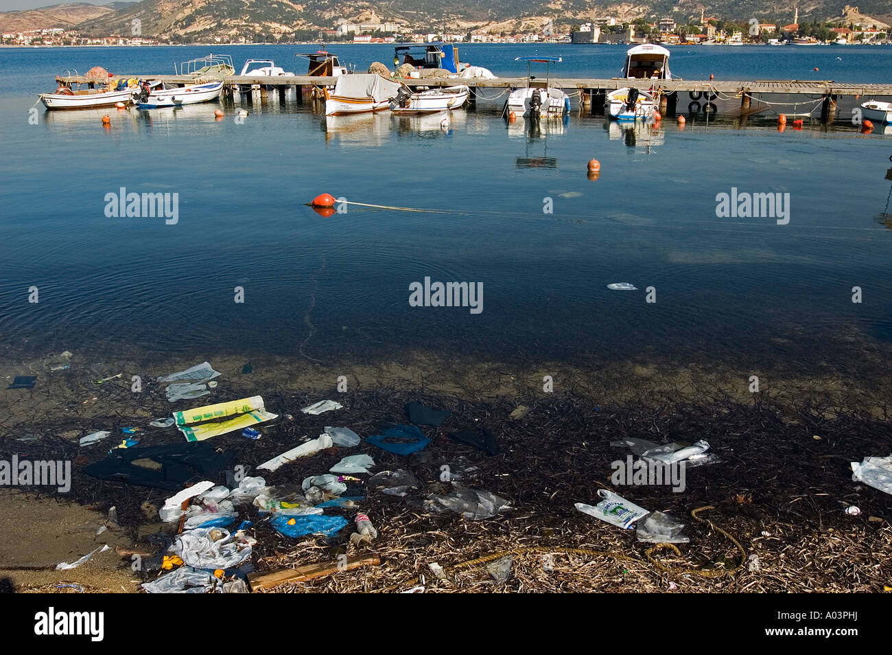 Coastal marine pollution in Foca Izmir Turkey Stock Photo - Alamy
