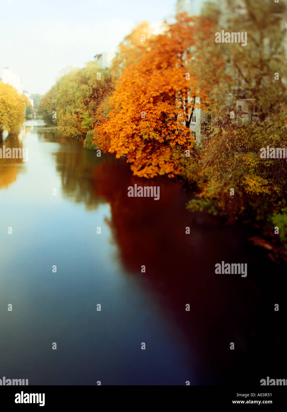 fall river scene Hamburg Germany Stock Photo - Alamy