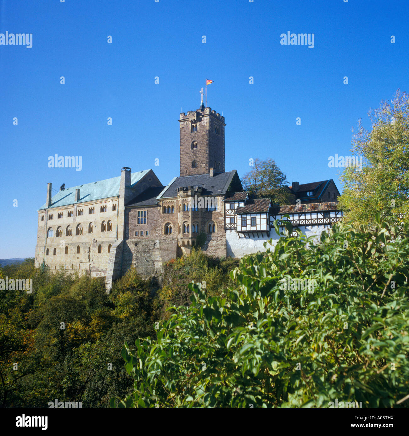Wartburg Castle near Eisenach in the Free State of Thuringia in Germany ...