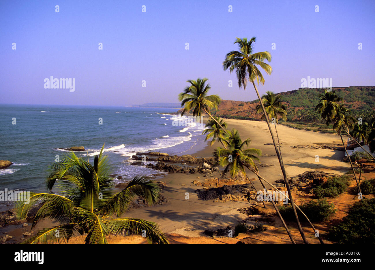 india north goa a view of vagador beach Stock Photo - Alamy