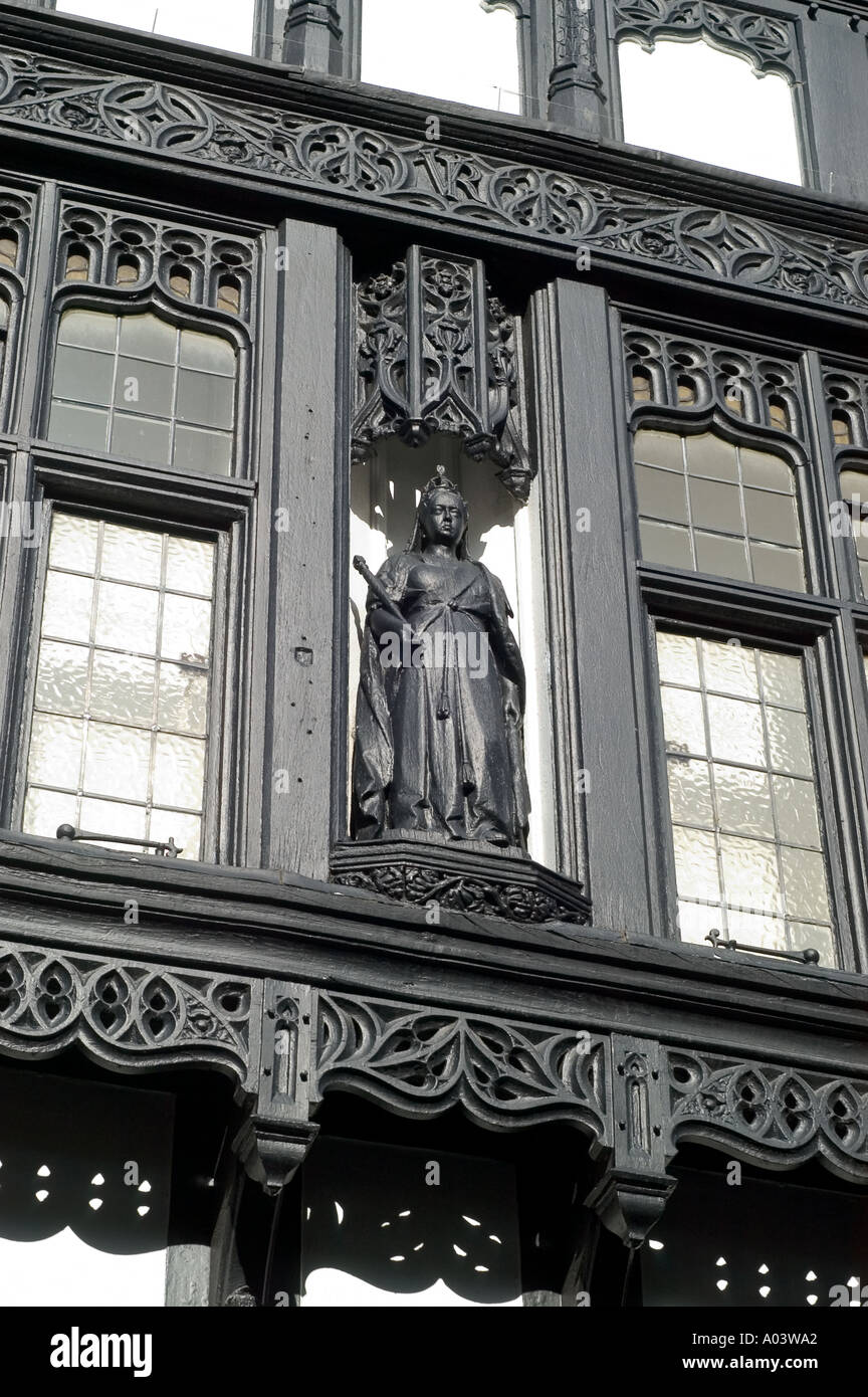 England Chester windows black and white timber wooden Victorian neo ...