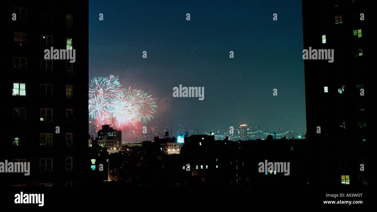 Fireworks Pyrotechnics Display in New York City NYC USA Stock Photo - Alamy