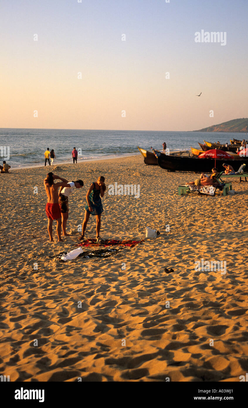 india goa a view of baga beach Stock Photo - Alamy