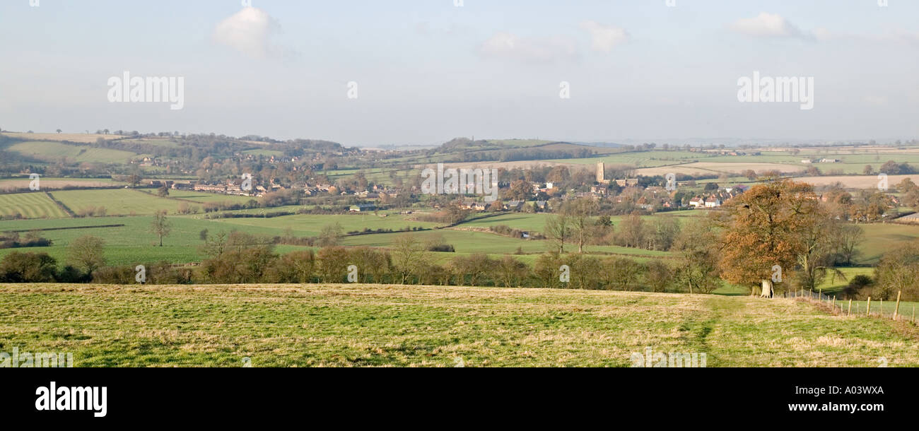 Panoramic of Brailes Village Stock Photo - Alamy