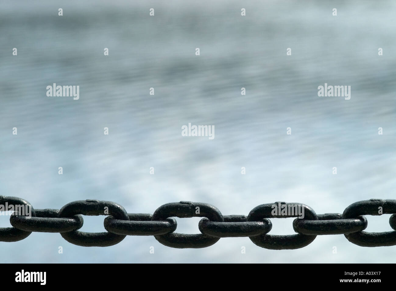 Water chain connection link metal blue wave waves fence obstacle ...