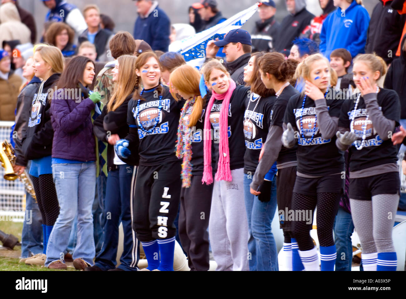 American High School Football Cheering Squad Stock Photo - Alamy