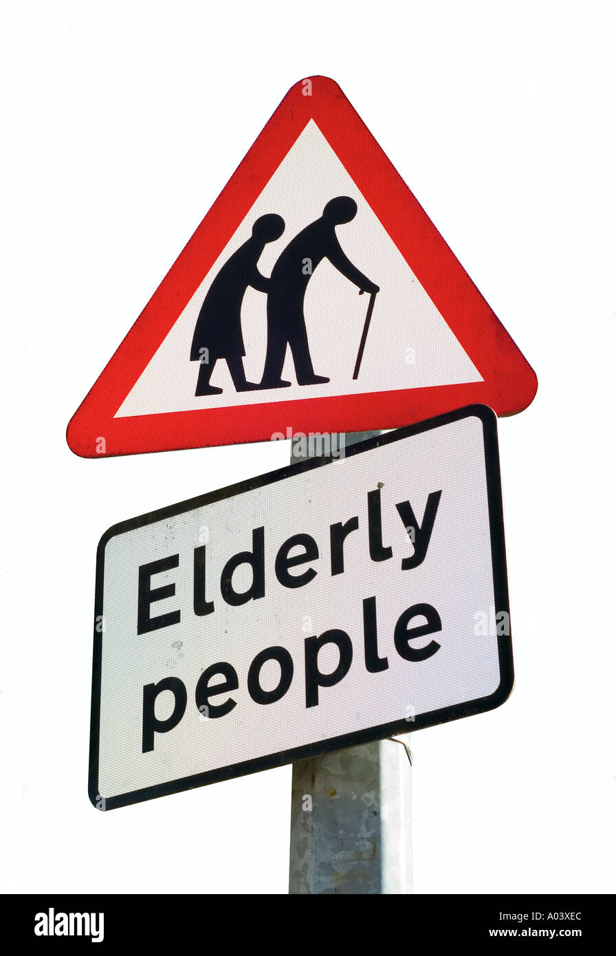 Elderly crossing sign hi-res stock photography and images - Alamy