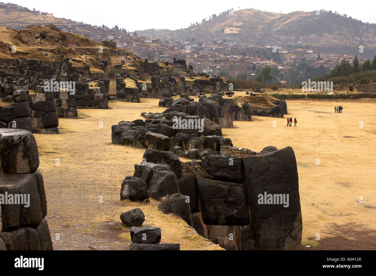 Inca ruins of Sacsayhuaman near Cusco Peru Stock Photo - Alamy