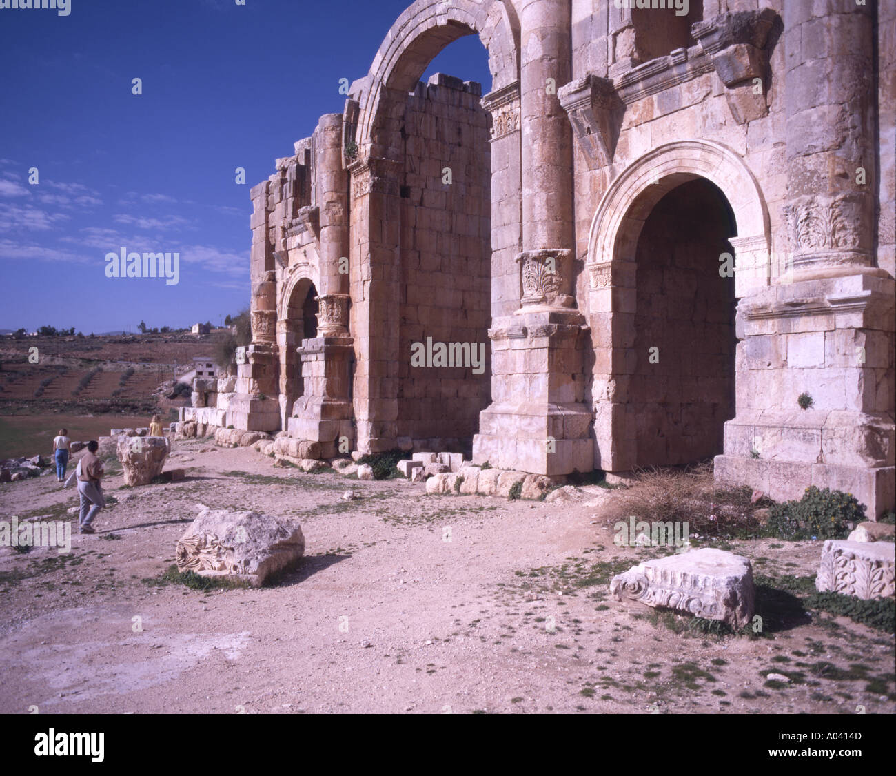 jordan jerash the old gate at the historic town ancient ruins ...