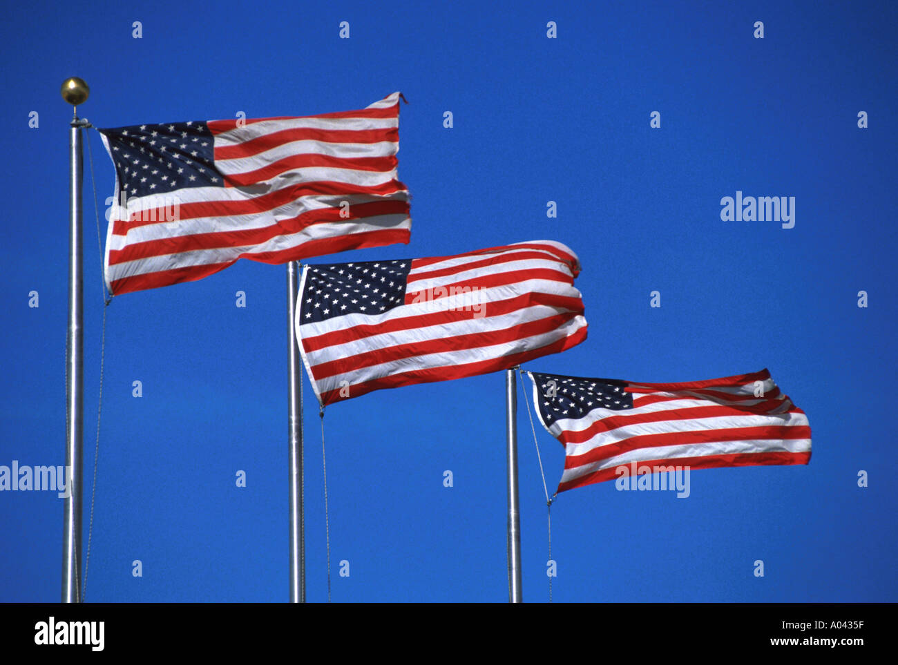 THREE FLAGS USA Stock Photo - Alamy