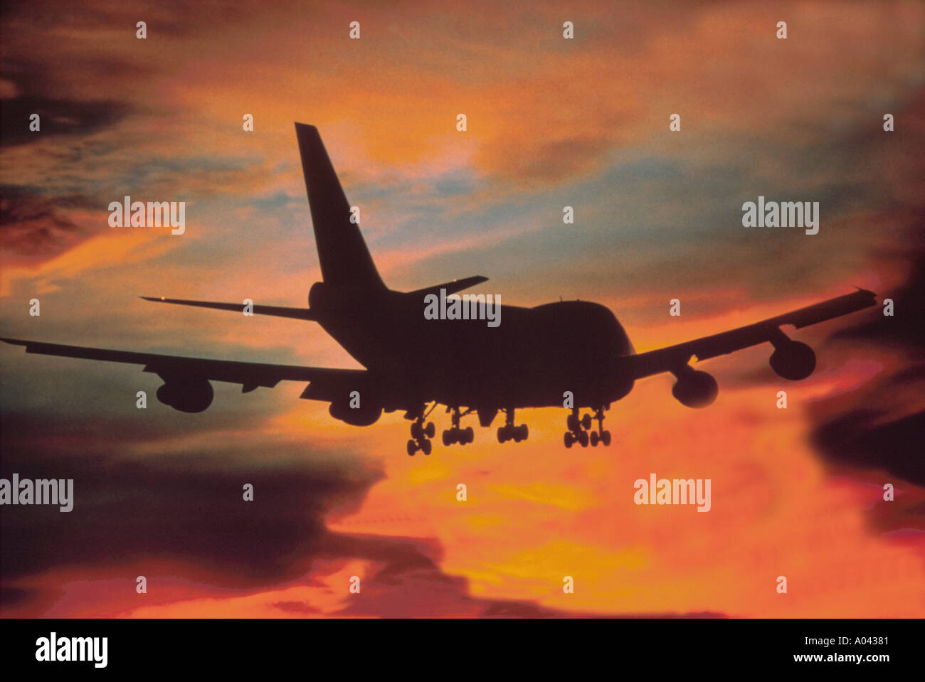Boeing 747 Colorful Sky Stock Photo - Alamy