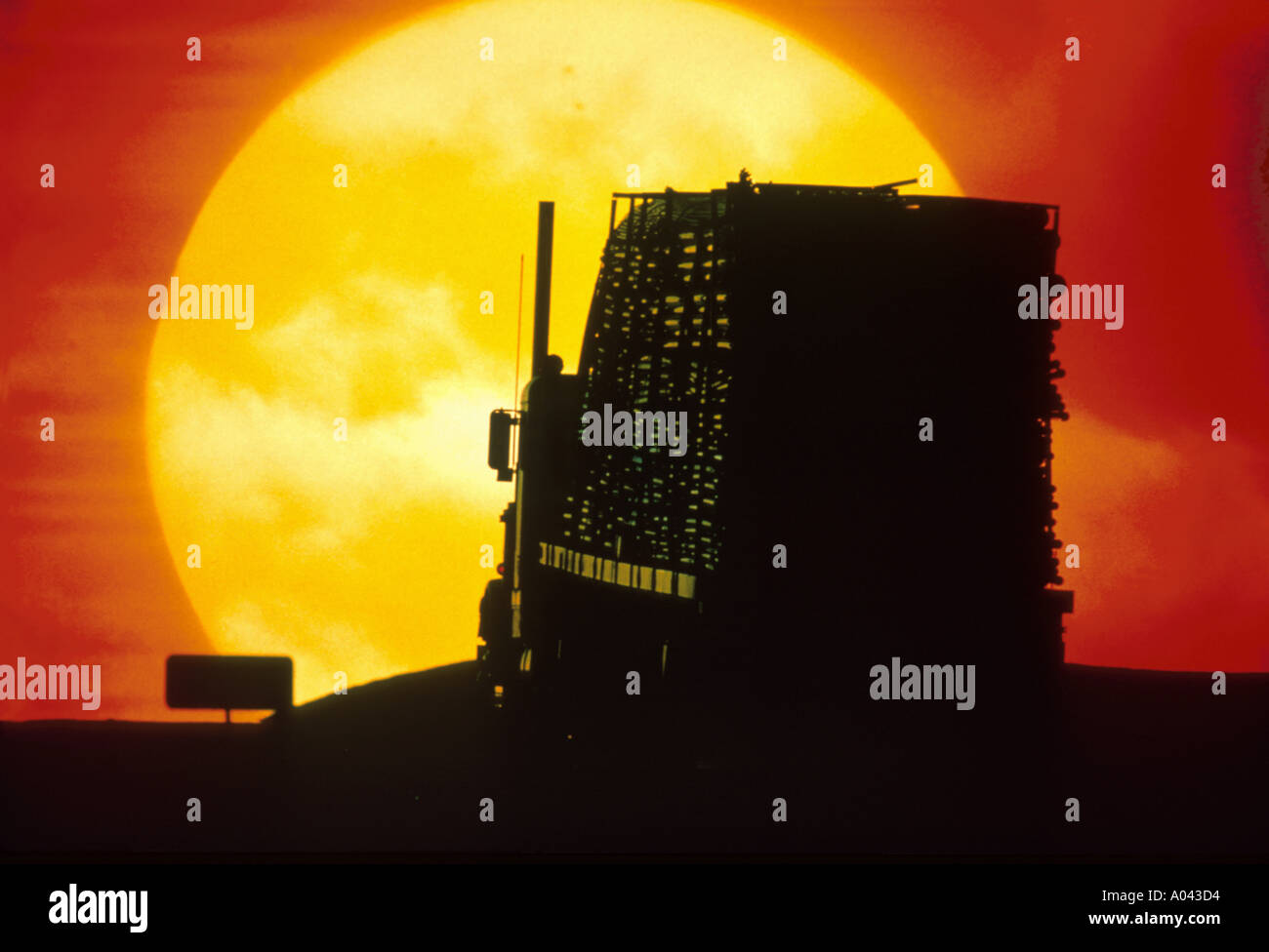 Heavy Truck Giant sun Stock Photo - Alamy
